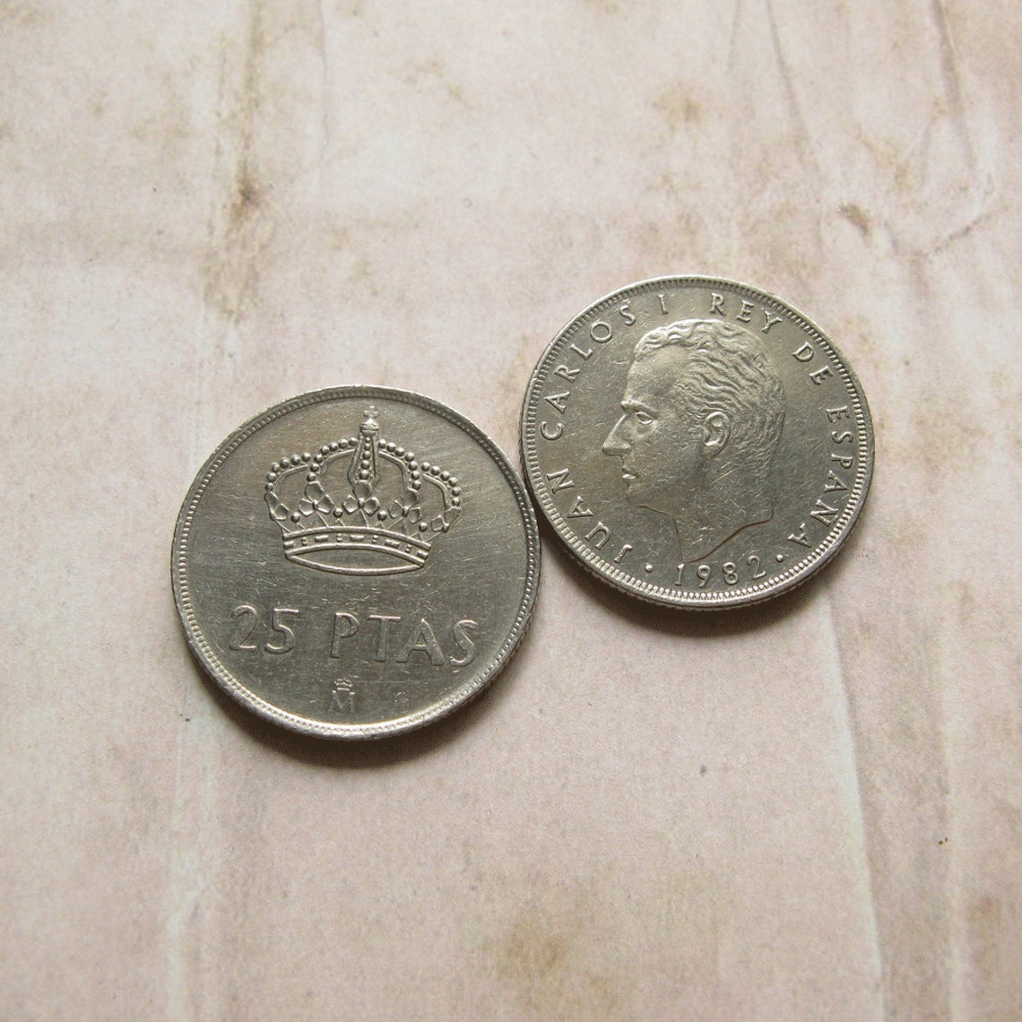 Vintage Spain Cons Coins From Spain World Coins 25 Peseta - Etsy