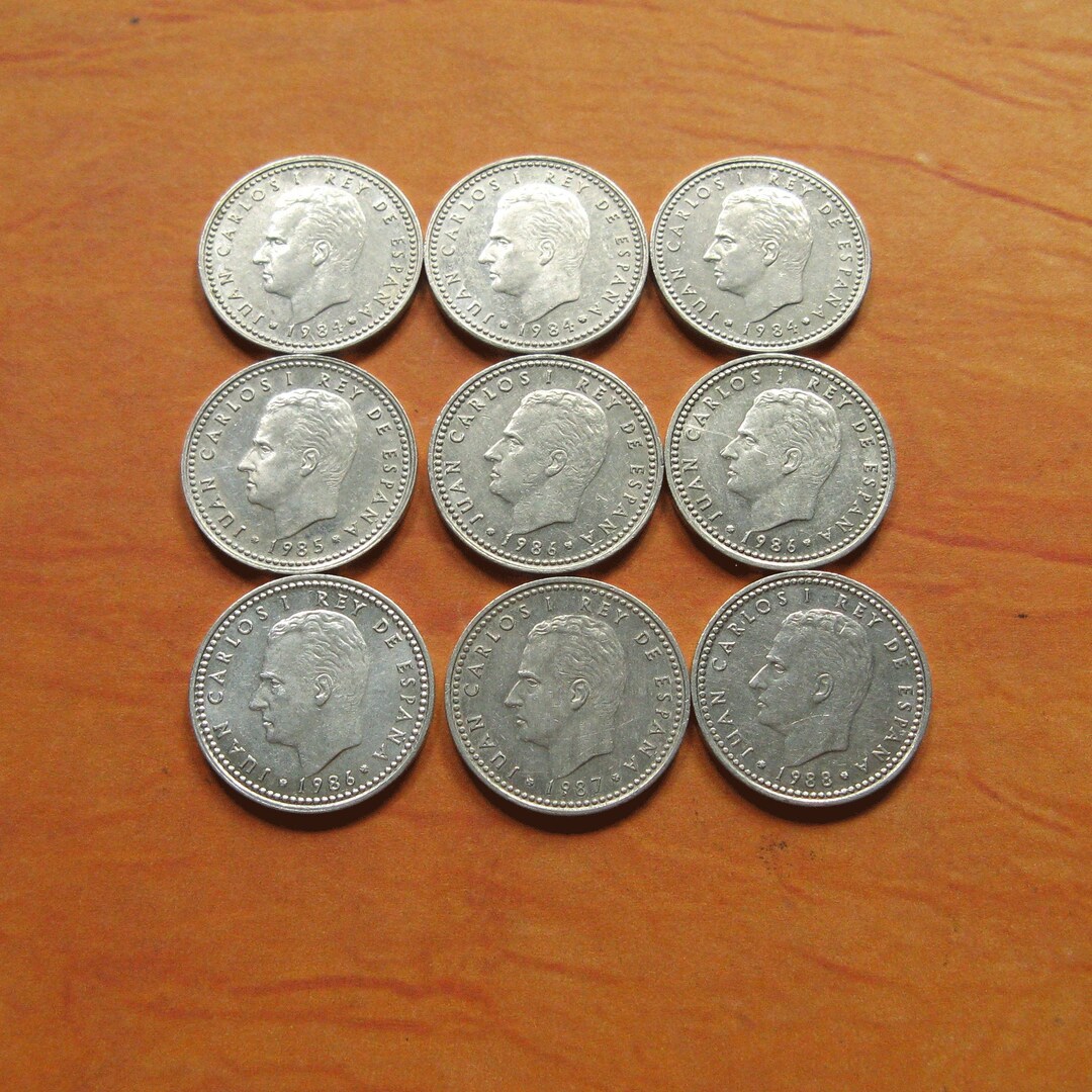Vintage Spain Coins, Coins From Spain, World Coins, 1 Peseta Coins ...