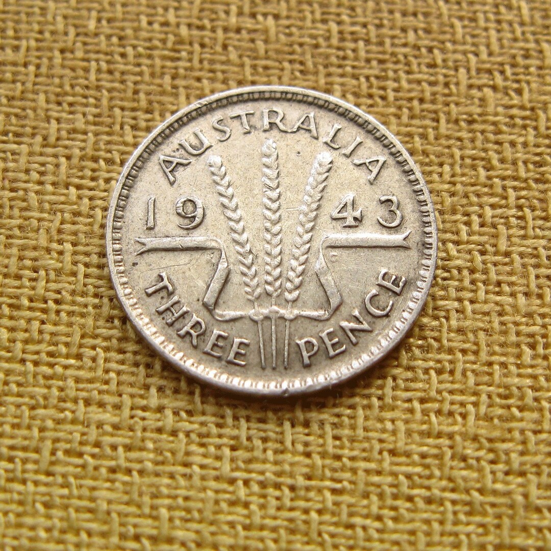 1943 Australian Three Pence Silver Coin: Collectible Upcycling Coin ...