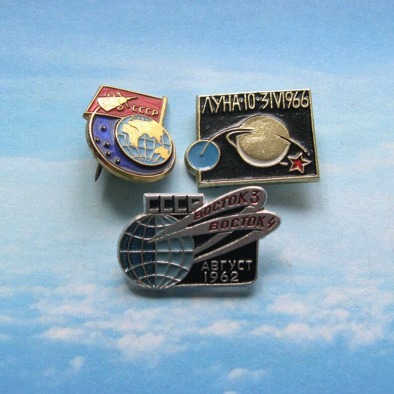 Vintage Space Pins Moon Exploration Satellites and Rockets - Etsy