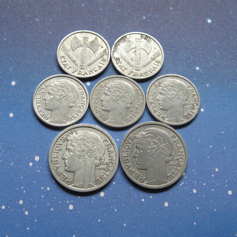 Pièces dun franc des années 1940 collier Français collier - Etsy France