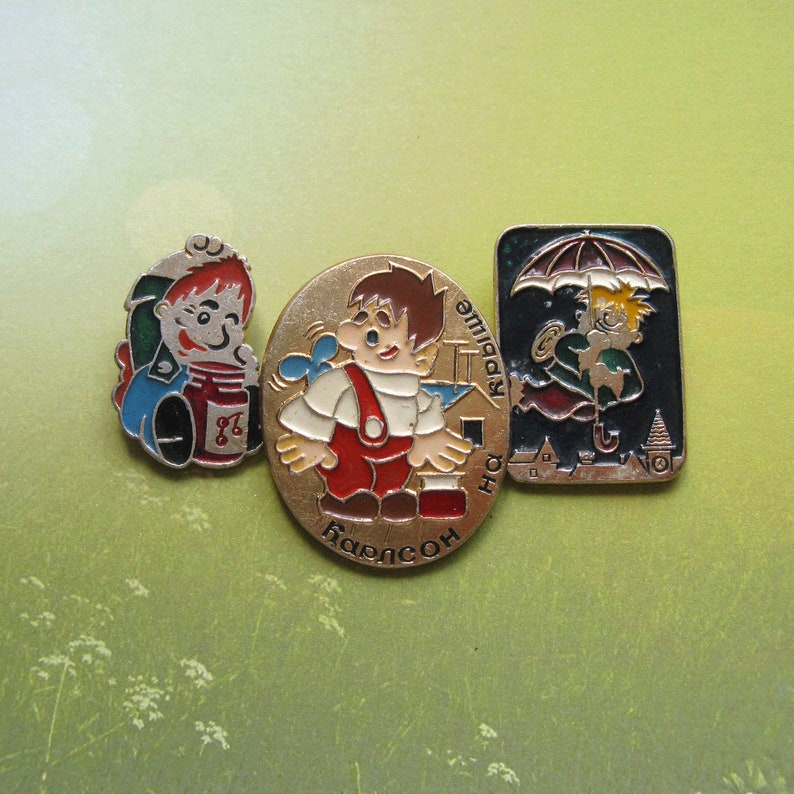 Karlsson Badge, Soviet Animation Pin, Cartoon Badge, Badge for ...