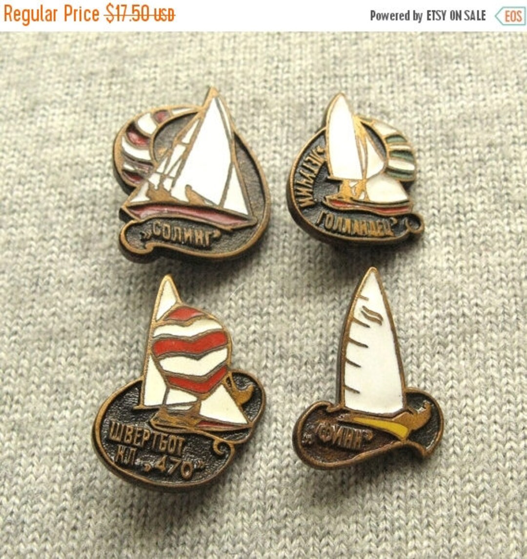 Vintage Yacht Pins Nautical Theme Badges Sailboat Pins - Etsy