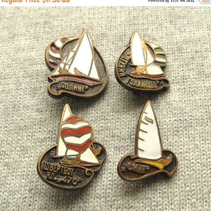 Vintage Yacht Pins Nautical Theme Badges Sailboat Pins - Etsy