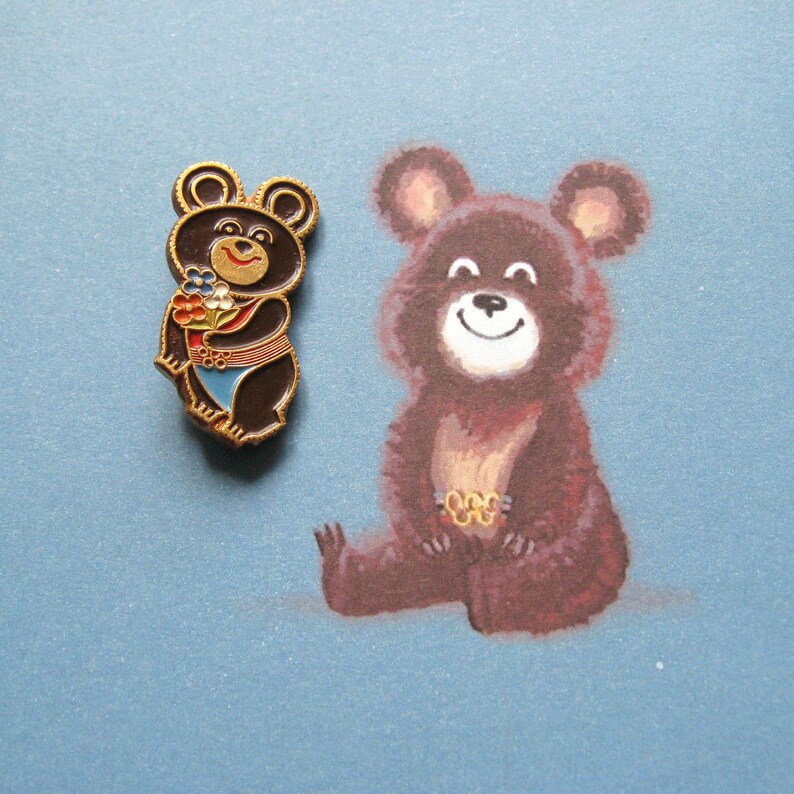 Olympic Games 80 Moscow Games Symbol Russian Bear Symbol - Etsy
