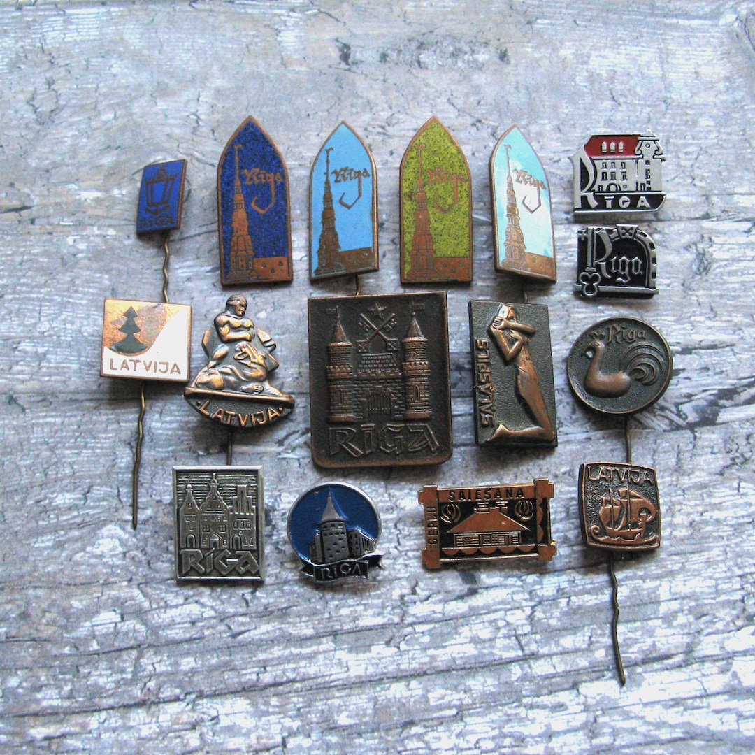 Vintage Latvian Town Pins: Riga Baltic Badges, Municipal Collection - Etsy