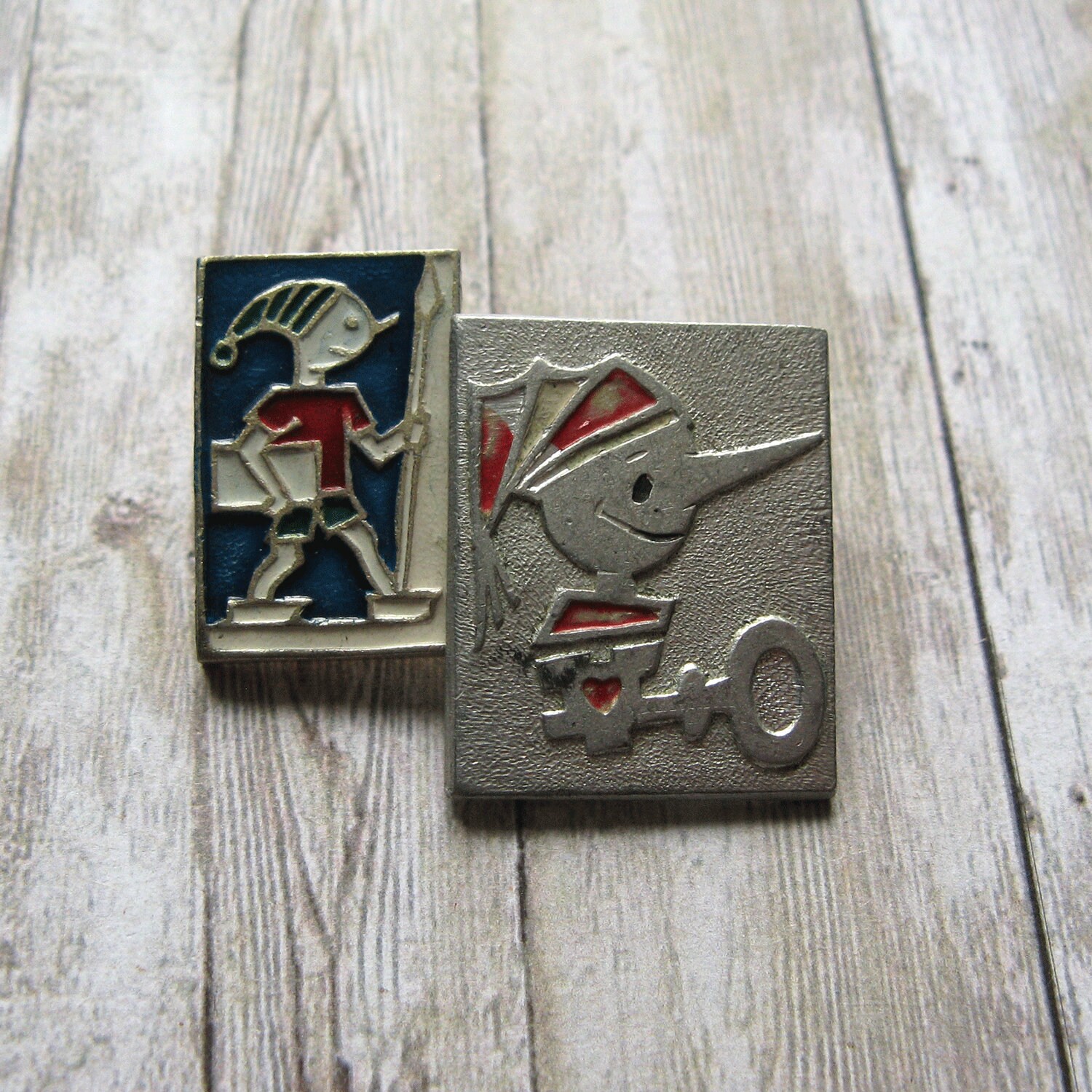 Vintage Cartoon Characters Pins Burattino Pins Golden Key | Etsy