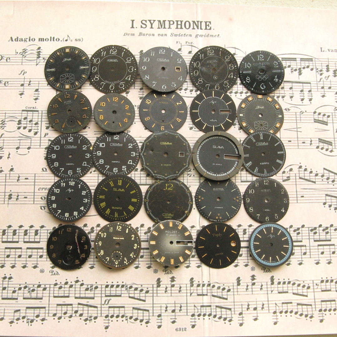 25 Pcs Vintage Watch Faces, Pocket Watch Faces, Round Watch Face ...