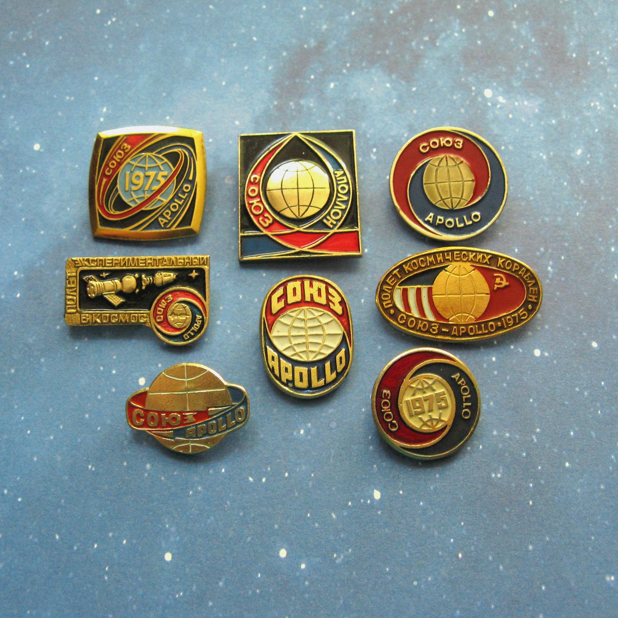 Vintage Space Pins Space Mission Apollo Soyuz Astronaut | Etsy