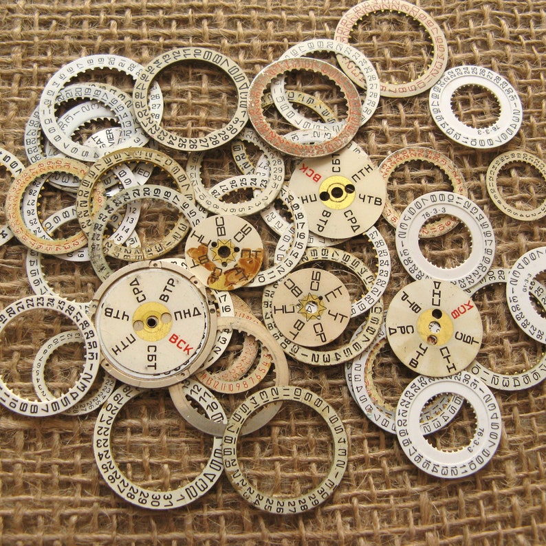 Vintage Watch Parts Number Date Rings Jewelry Making Antique - Etsy