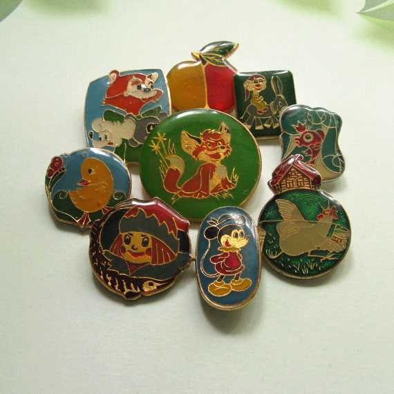Vintage Cartoon Characters Pins, Cartoon Badges, Pins… - Gem