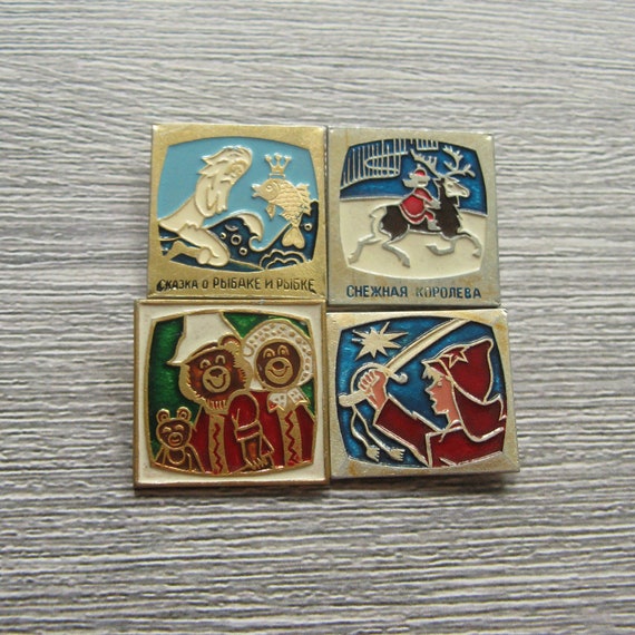 Vintage Cartoon Characters Pins, 80s Pins, Fairy Tale… - Gem