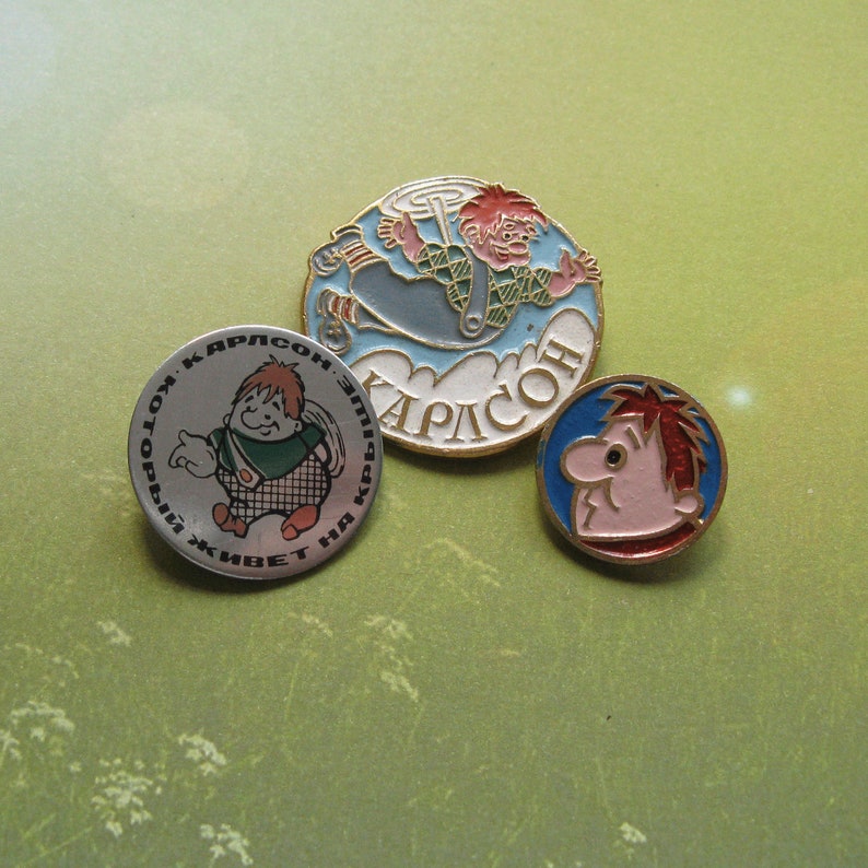 Karlsson Badge, Soviet Animation Pin, Cartoon Badge, Badge for ...