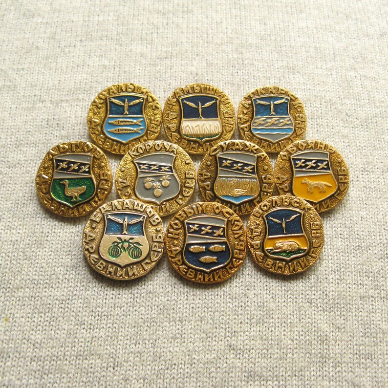 Cities Emblems Pins Historical Finding Slavic Findings - Etsy