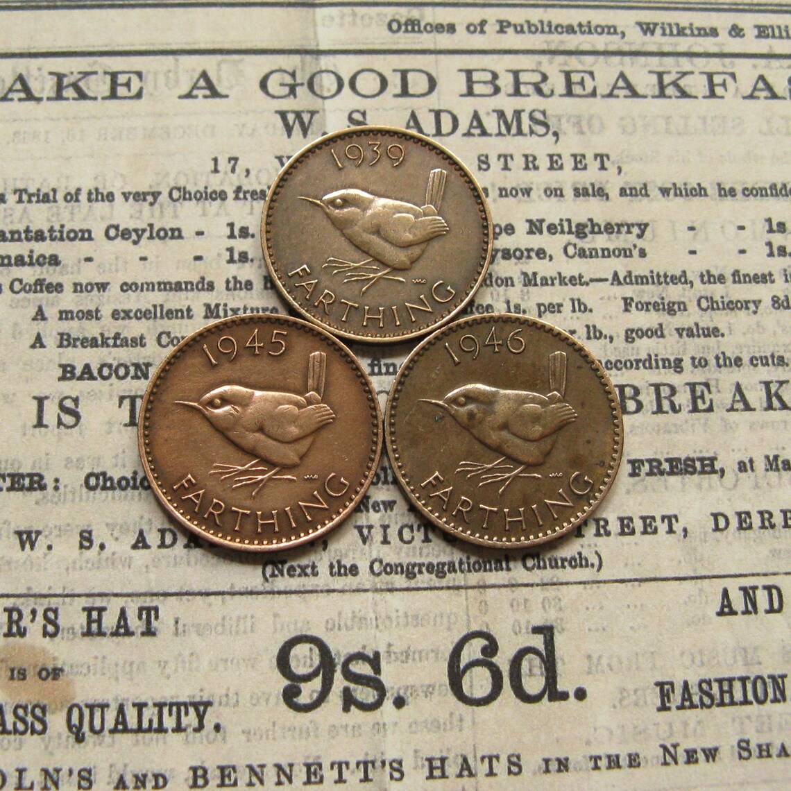 30s 40s One Farthing Coin British Coin UK Collectible | Etsy