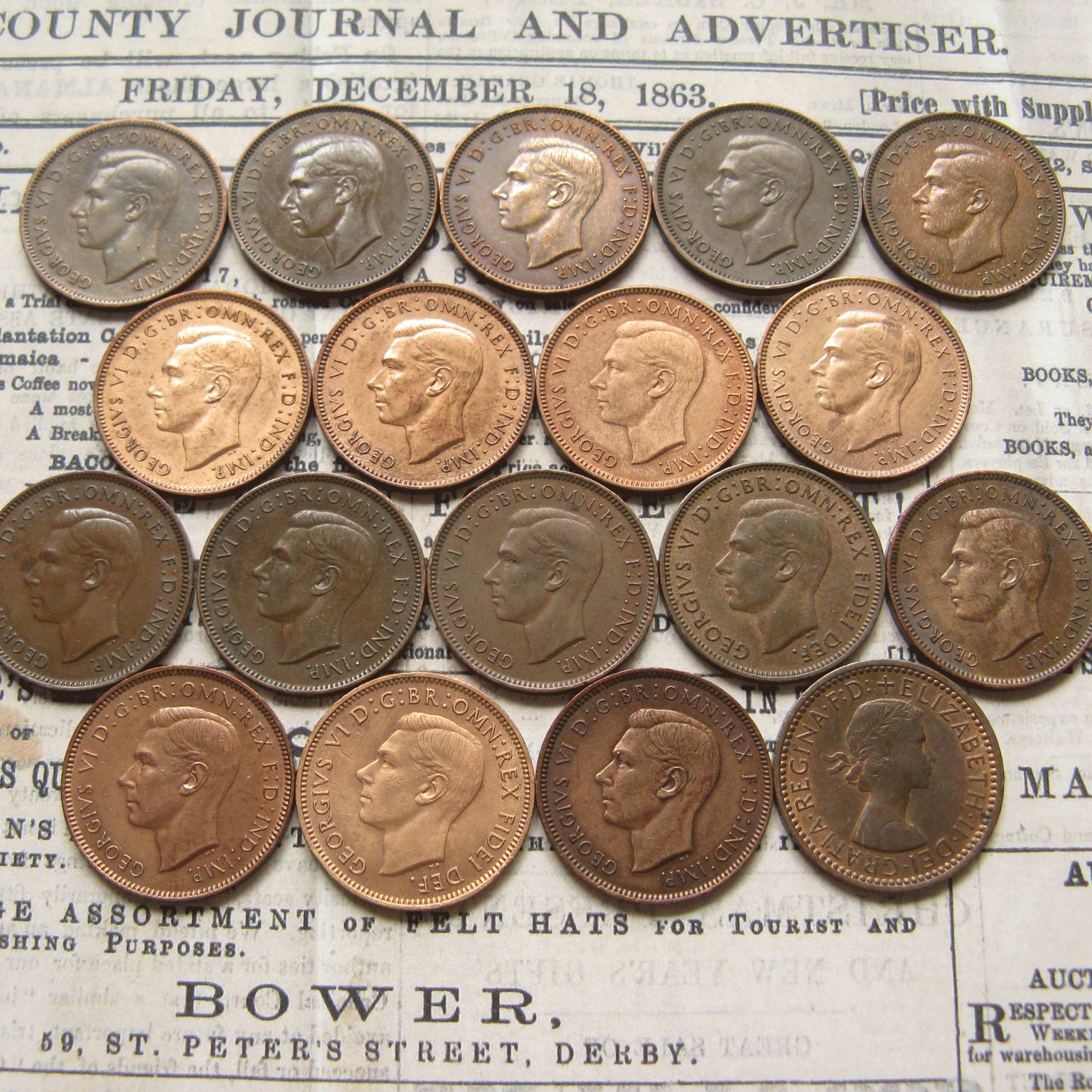30s 40s One Farthing Coin British Coin UK Collectible | Etsy