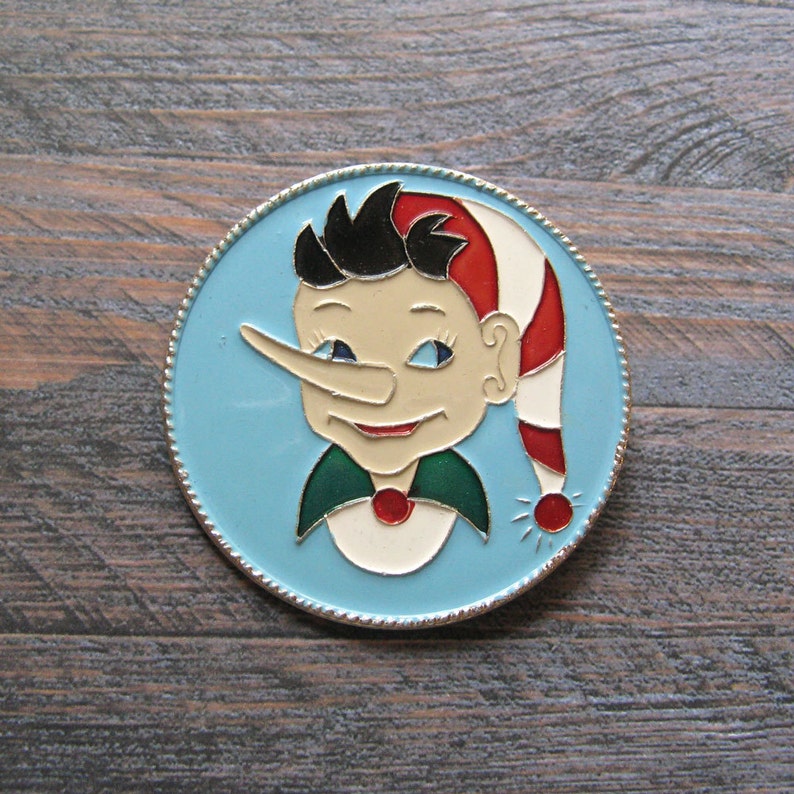 Vintage Cartoon Characters Pins Burattino Pins Golden Key - Etsy