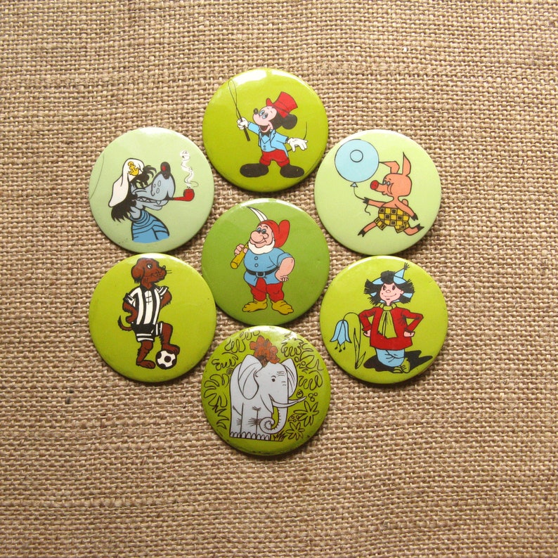 Vintage Cartoon Characters Pin Cartoon Badge Pins for - Etsy