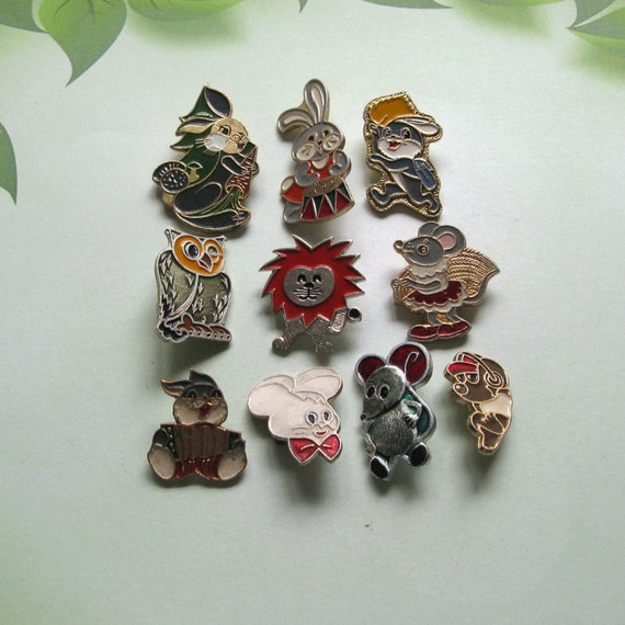 Vintage Cartoon Characters Pins, Cartoon Badges, Pins… - Gem