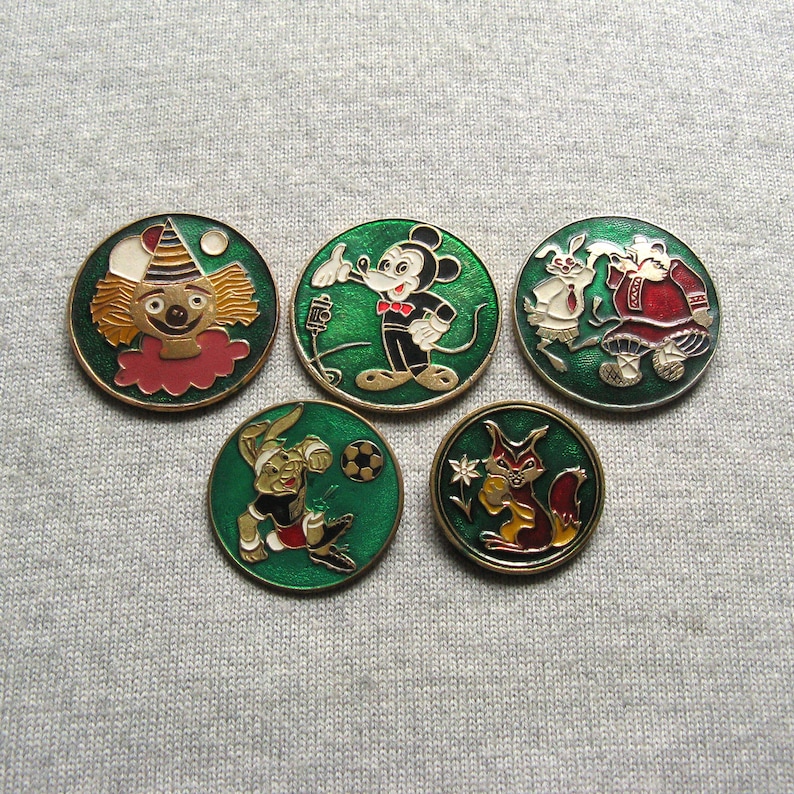 Vintage Cartoon Characters Pins Fairy Tale Pin Cartoon Pins | Etsy
