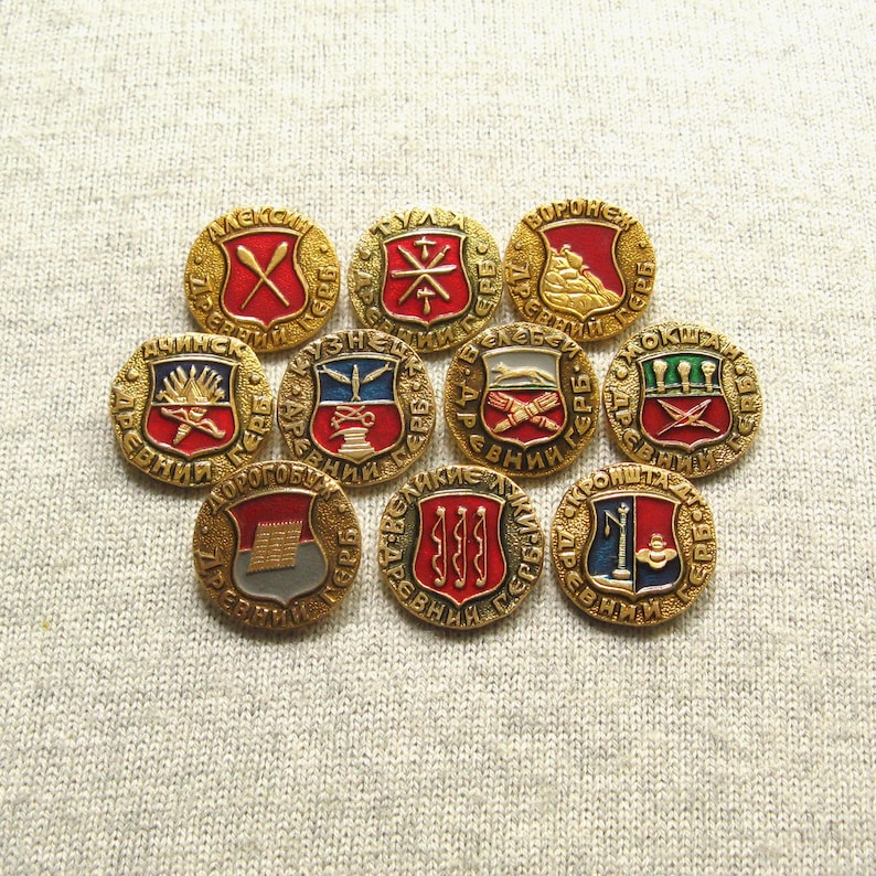 Cities Emblems Pins Historical Finding Slavic Findings - Etsy