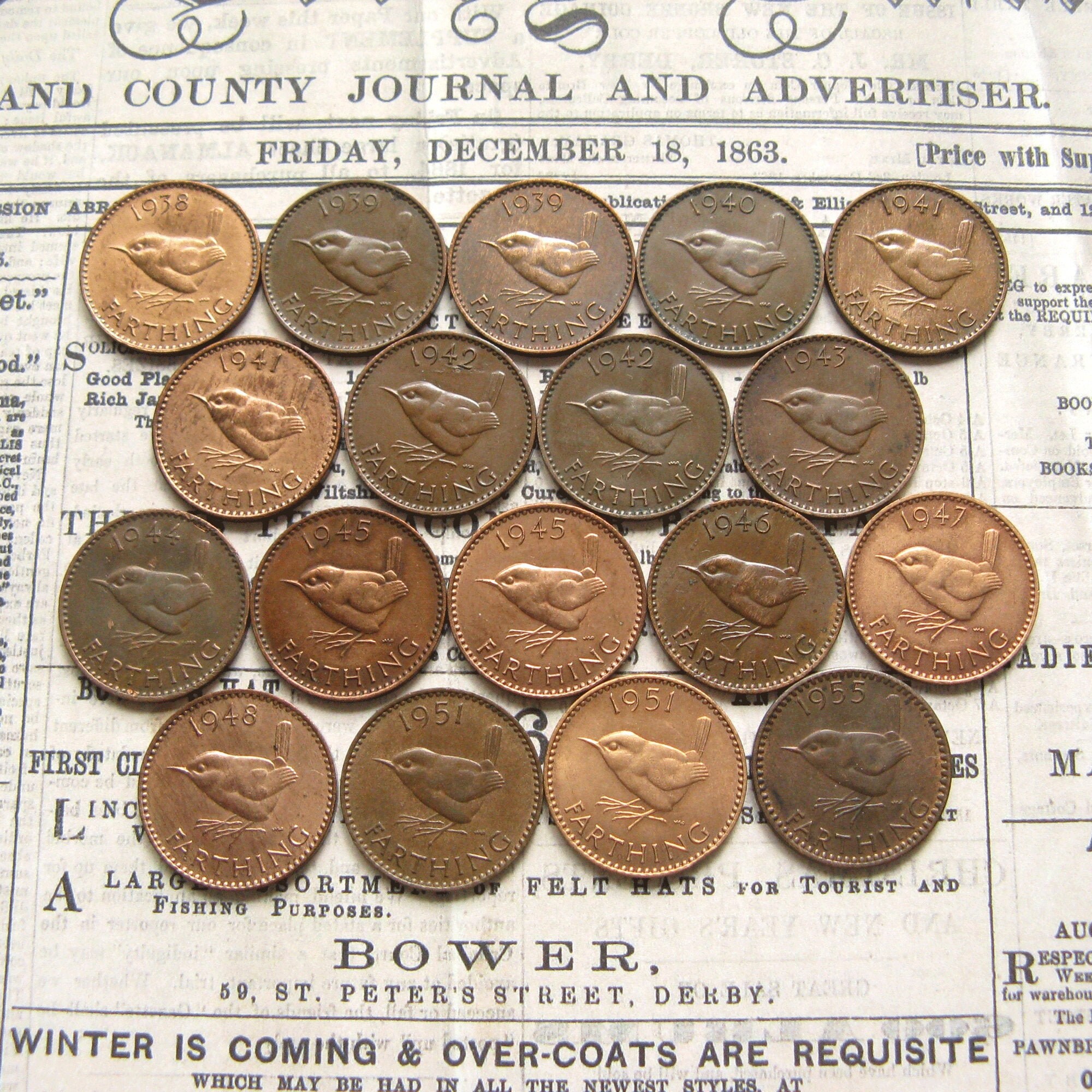 30s 40s One Farthing Coin British Coin UK Collectible | Etsy
