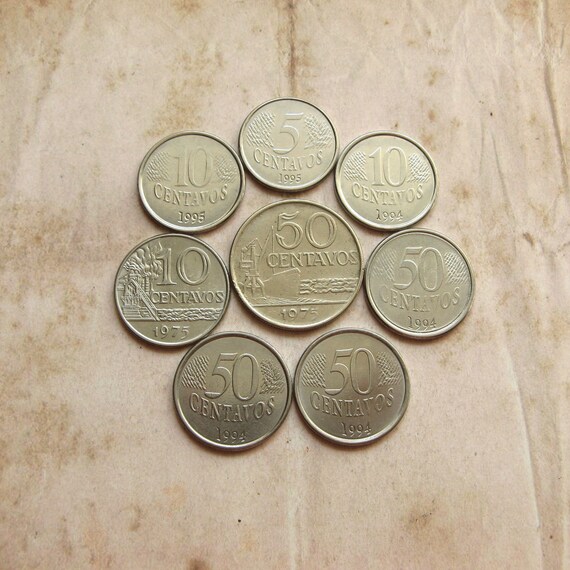 Vintage Brasil Coins Coins From Brasil Brasilian Coins | Etsy