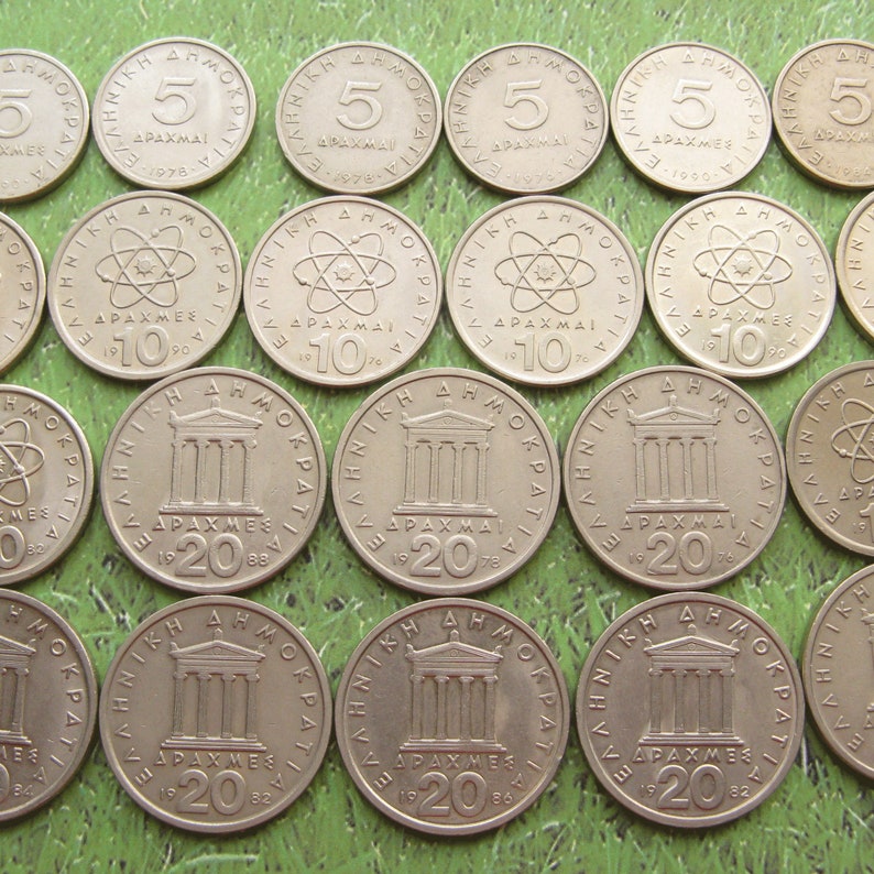 22 Vintage Greek Coins Vintage Greek Coins From Greek 5 | Etsy