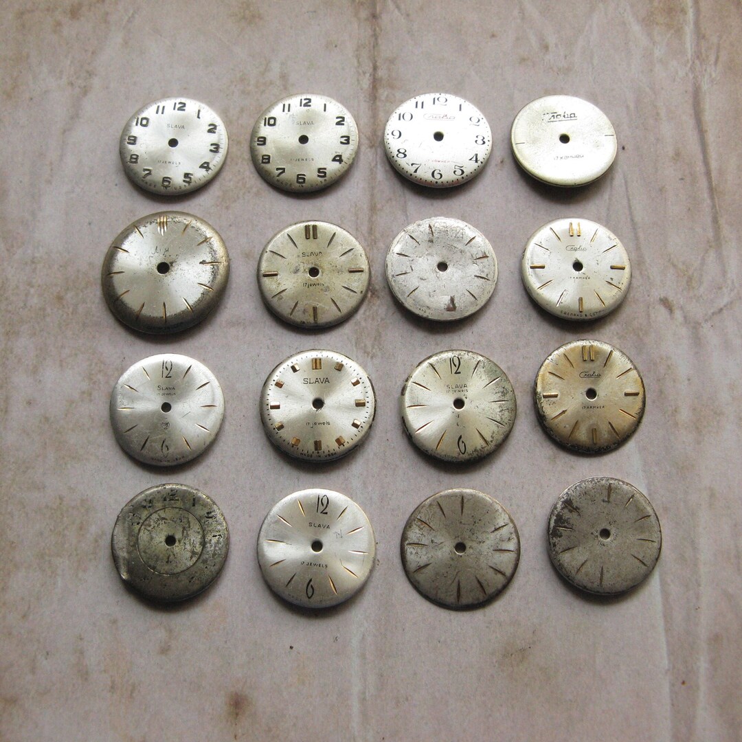 16 Pcs Vintage Watch Faces, Watch Faces, Round Watch Face, Steampunk ...