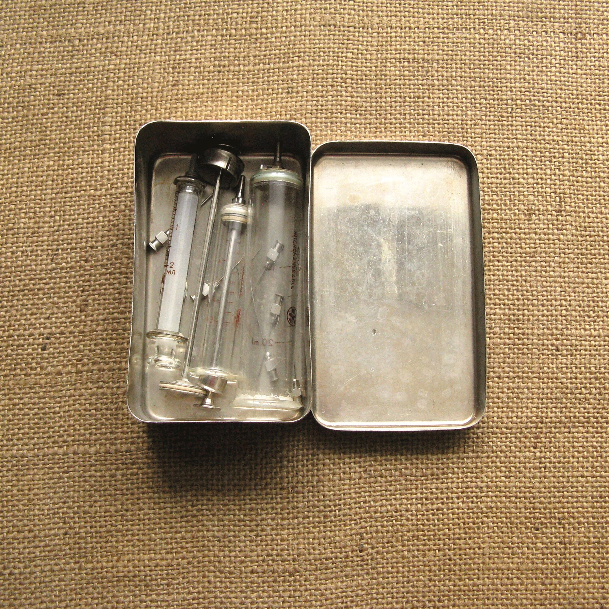 3 Vintage Syringes and Sterilizer Medical Theme Hospital - Etsy