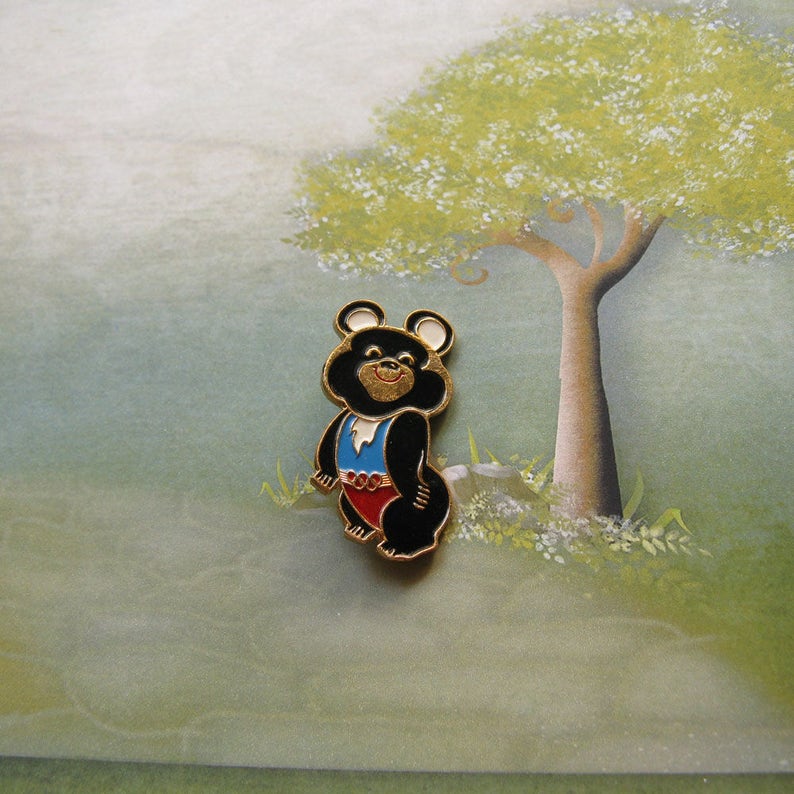 Olympic Games 80 Moscow Games Symbol Russian Bear Symbol - Etsy