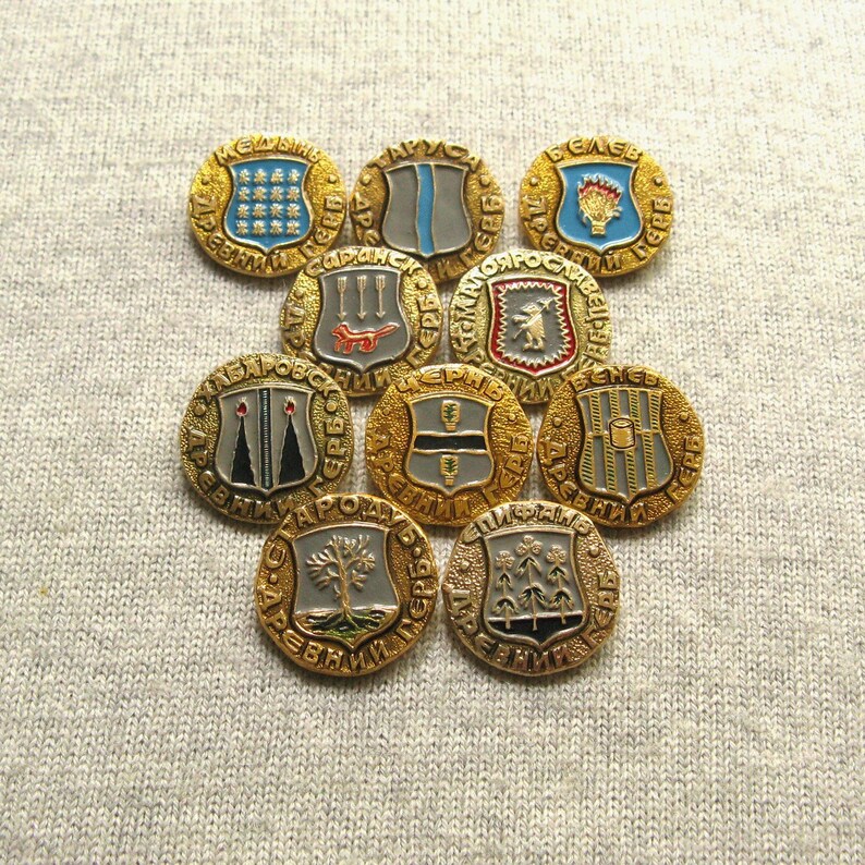 Cities Emblems Pins Historical Finding Slavic Findings - Etsy