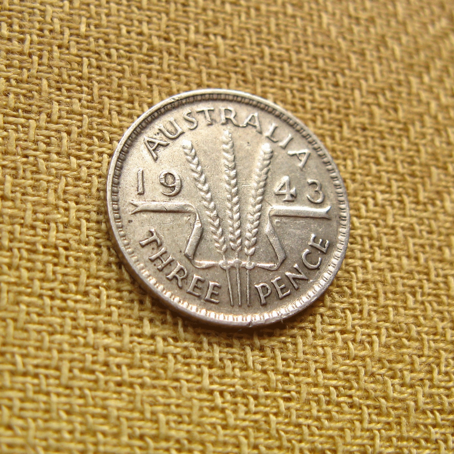 1943 Australian Three Pence Silver Coin: Collectible Upcycling Coin ...