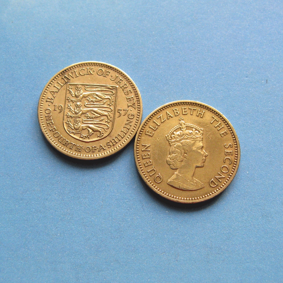 Jersey Island Coins One Fourth of a Shilling Coins European - Etsy
