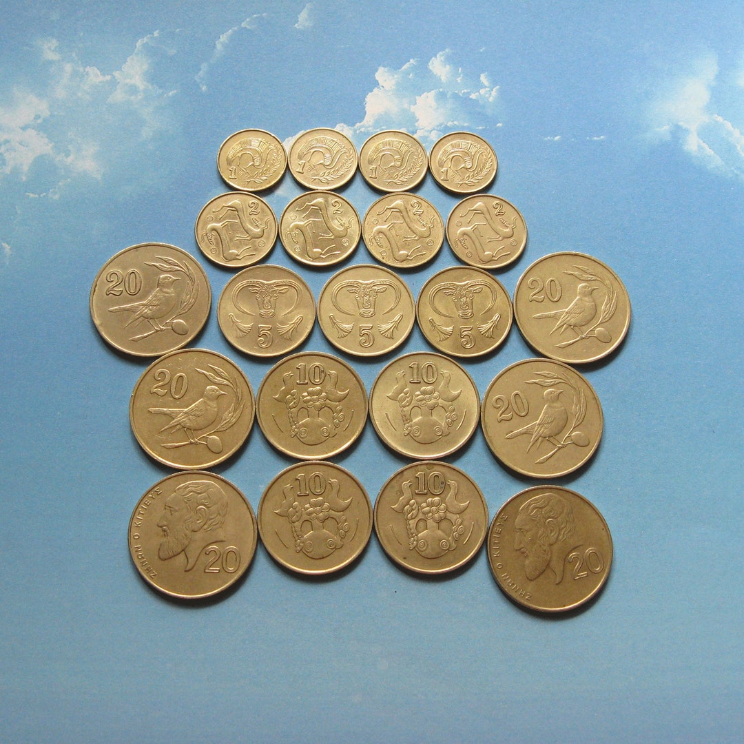 Vintage Cyprus Coins: 1980s-90s Bird Coin Set, Jewelry Making - Etsy