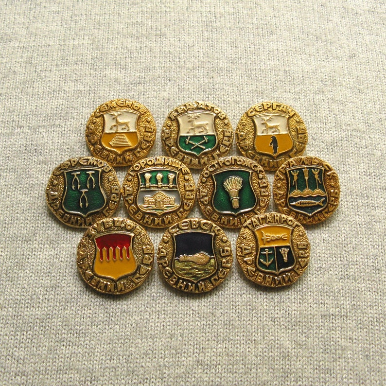 Cities Emblems Pins Historical Finding Slavic Findings - Etsy