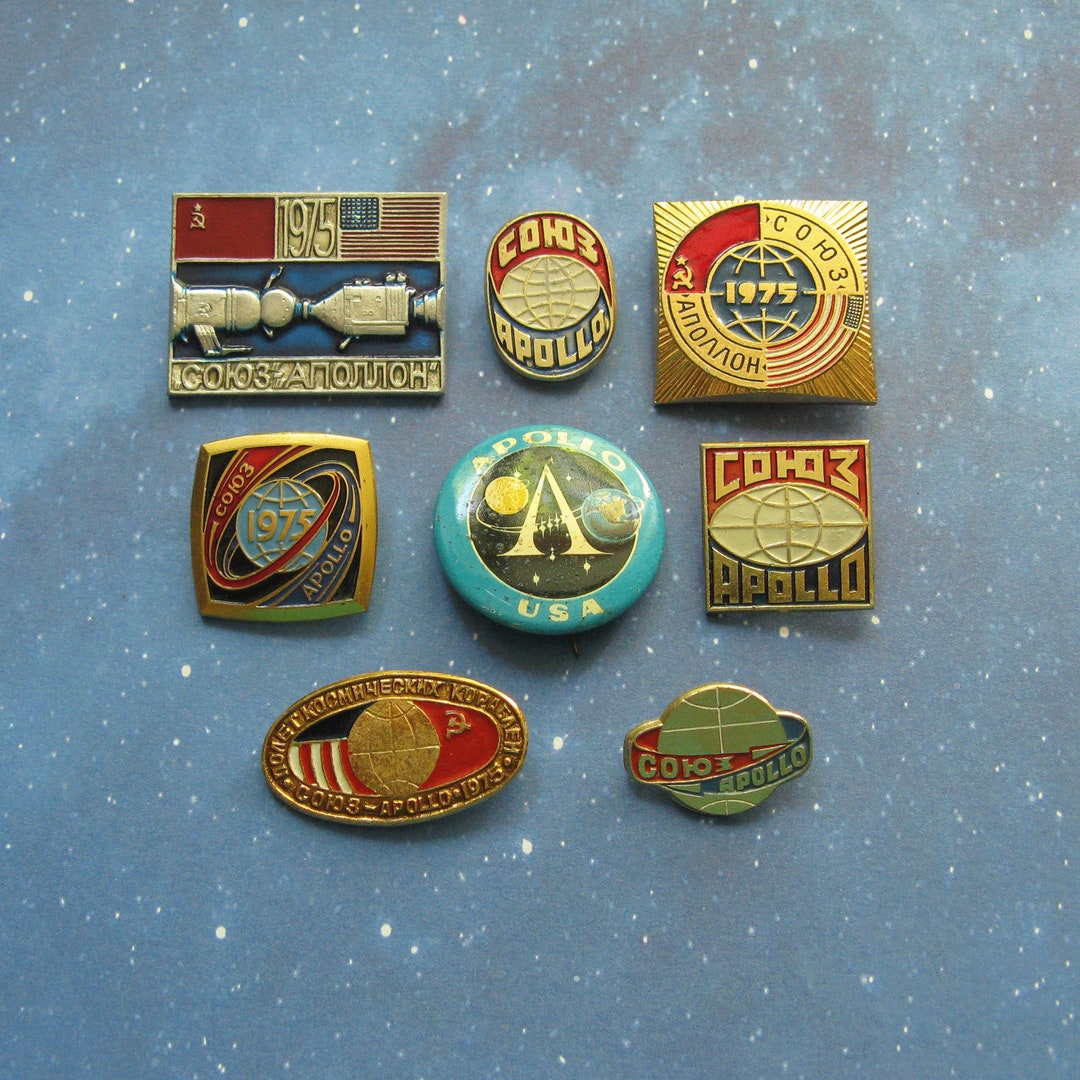 Vintage Apollo Soyuz Space Mission Pins: USSR & USA Set - Etsy