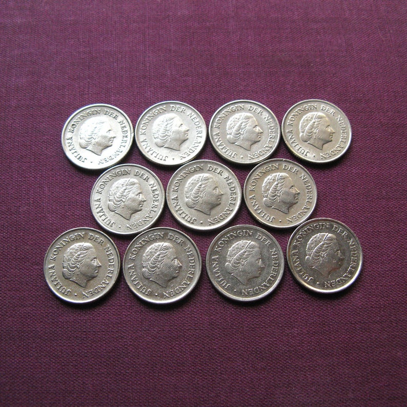 25 Cents Dutch Coin Nederland Coins Vintage Dutch Coins | Etsy