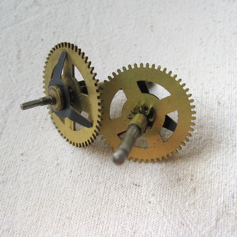 Vintage Clock Parts Retro Brass Cogs Metal Shop Supplies - Etsy