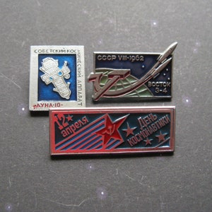 Vintage Space Pins, Cosmos Exploration, Space Badge, Space Collectible ...