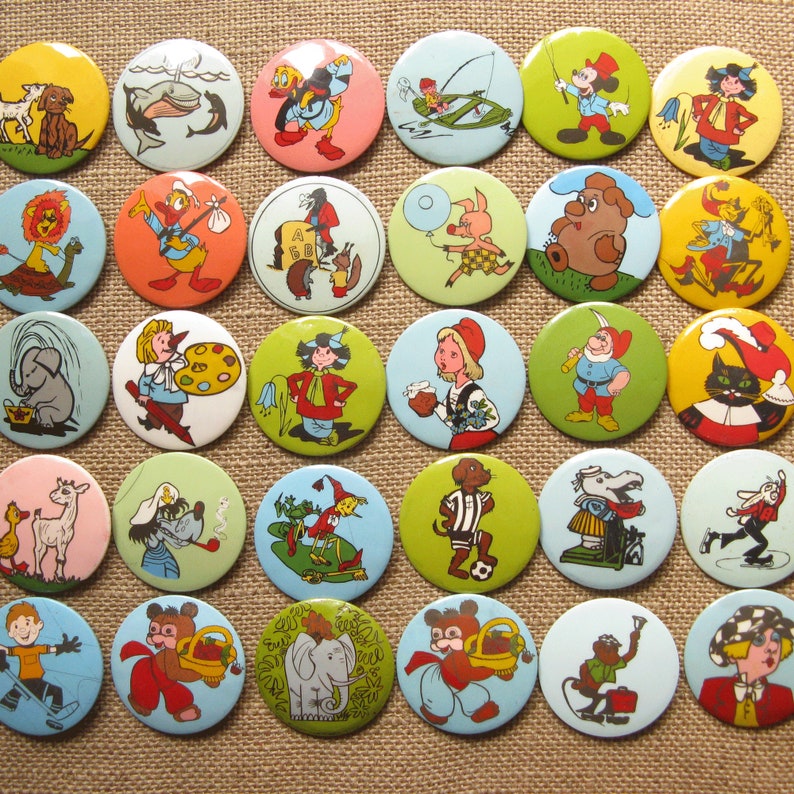 Vintage Cartoon Characters Pin Cartoon Badge Pins for - Etsy