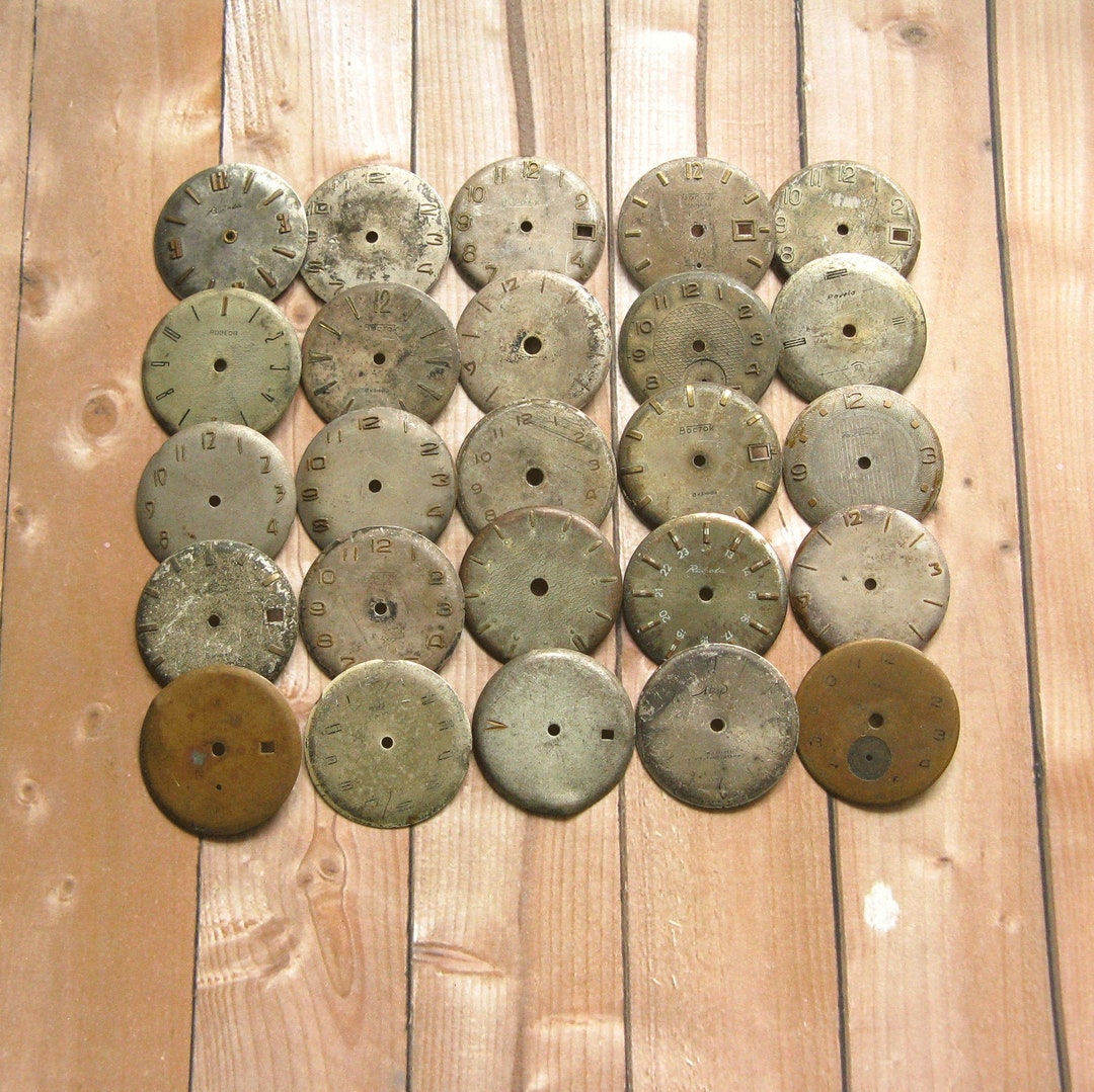 25 Pcs Vintage Watch Faces, Pocket Watch Faces, Round Watch Face ...