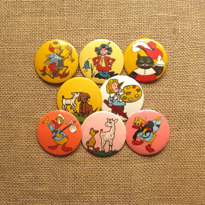 Vintage Cartoon Characters Pin Cartoon Badge Pins for - Etsy