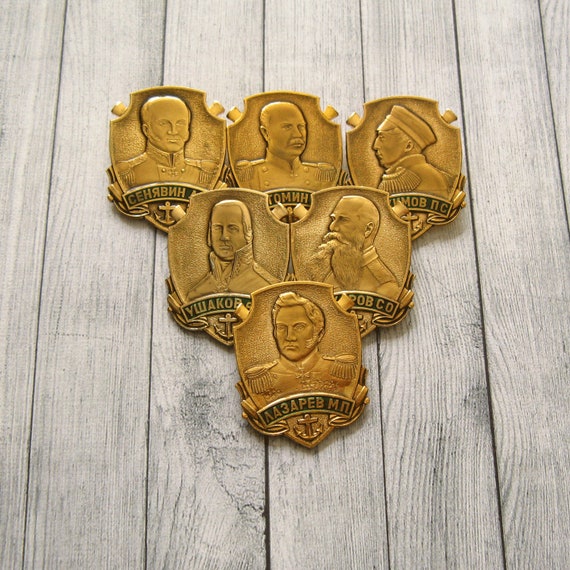 Naval Commanders, Vintage Soviet Pins, Russian Histor… - Gem