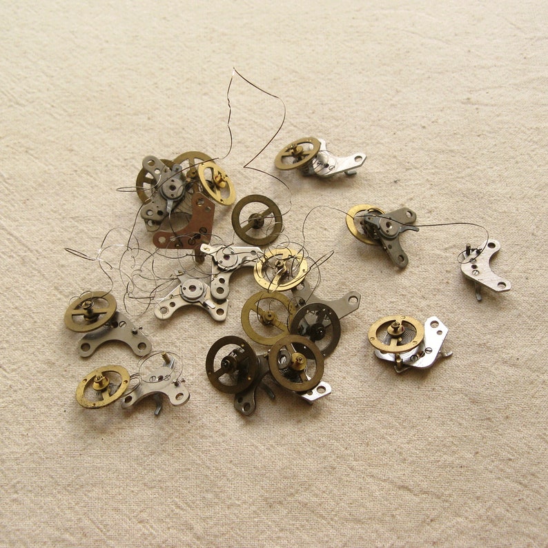 Vintage Clock Parts Retro Brass Cogs Metal Shop Supplies | Etsy