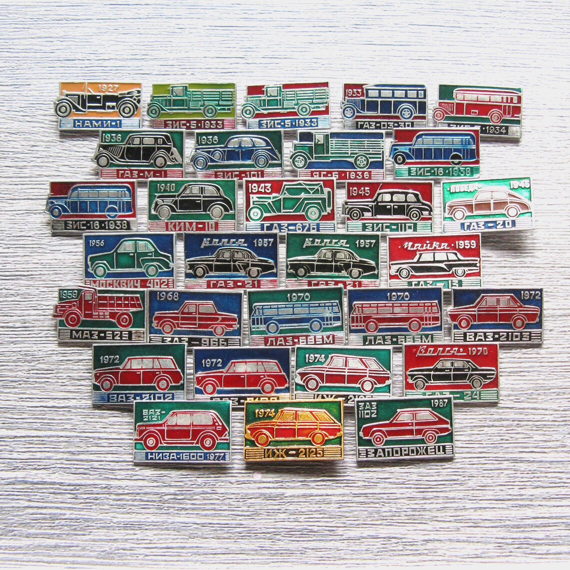 Vintage Cars Pins Industrial Badge Car Party Antique Cars - Etsy
