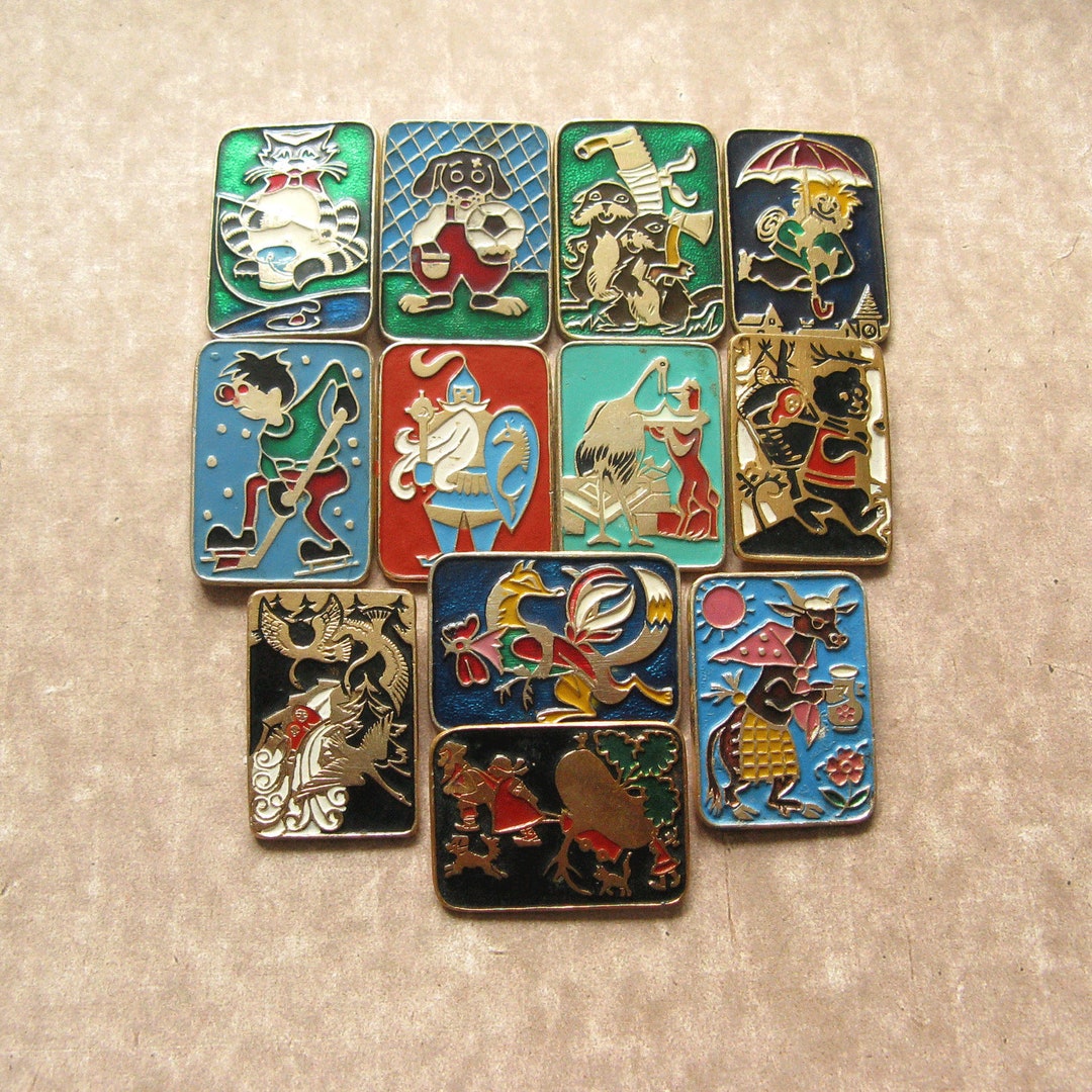 Vintage Cartoon Characters Pins, 80s Pins, Fairy Tale Pins, 80s ...