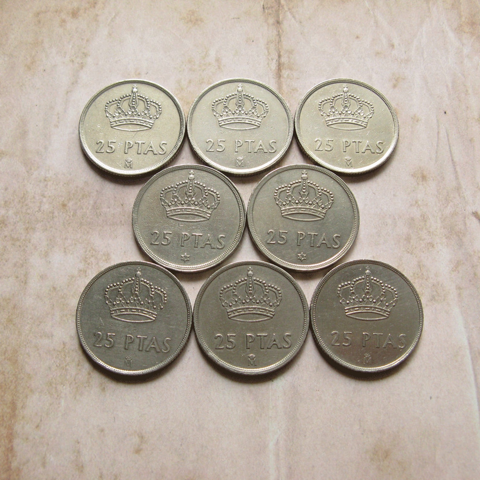 Vintage Spain Cons Coins From Spain World Coins 25 Peseta - Etsy