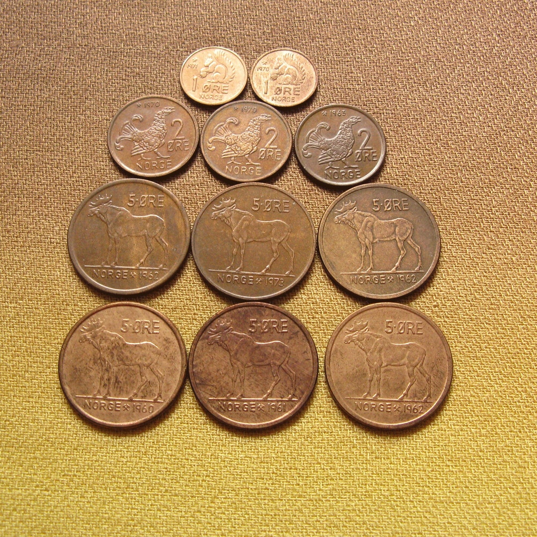 Norwegian Coins, Vintage Norwegian Coin, Norway Coins, Jewelry Coins ...