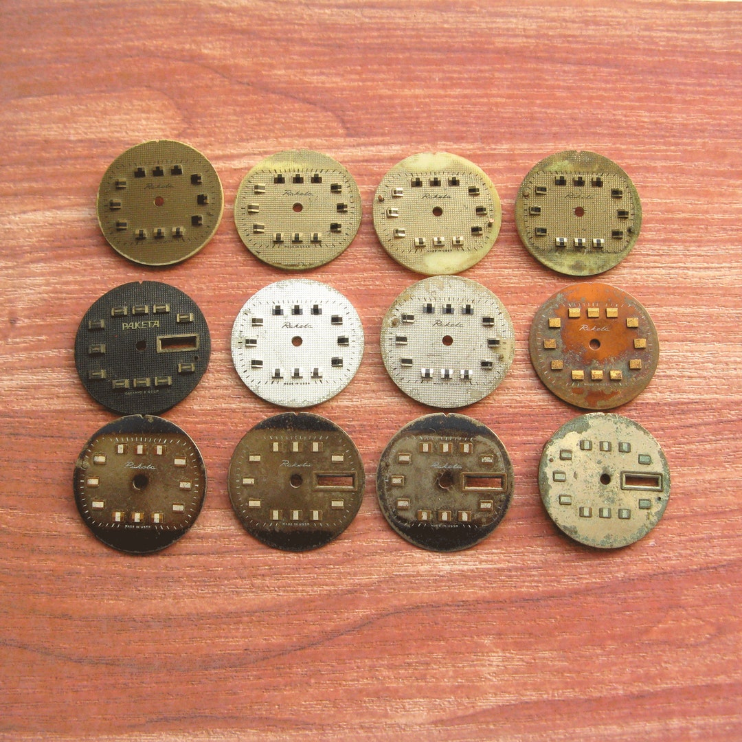 12 Pcs Vintage Watch Faces Raketa, Round Watch Face, Steampunk Watch ...